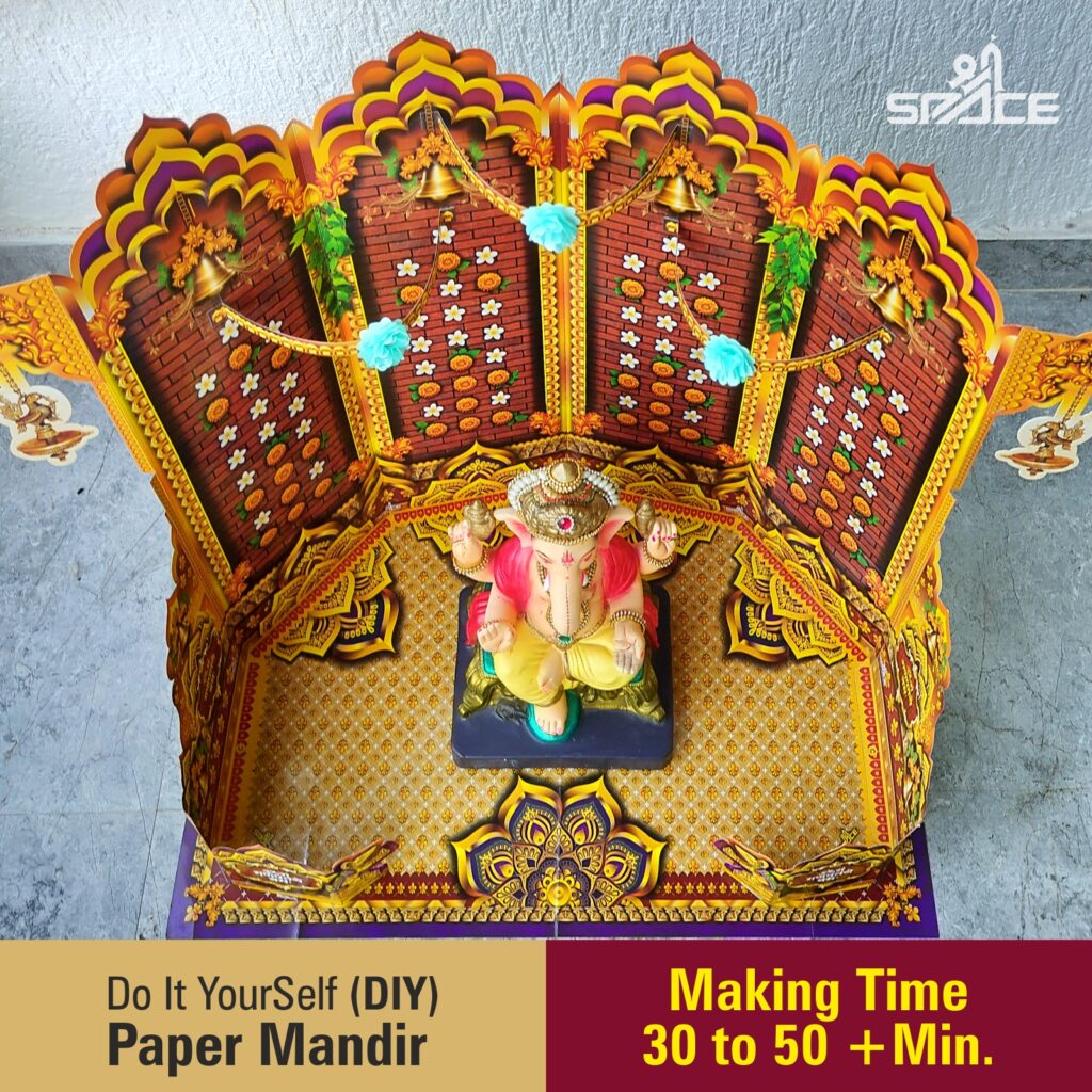 Shree Space Brick Mahal Makhar Ganpati 3D Paper Decoration