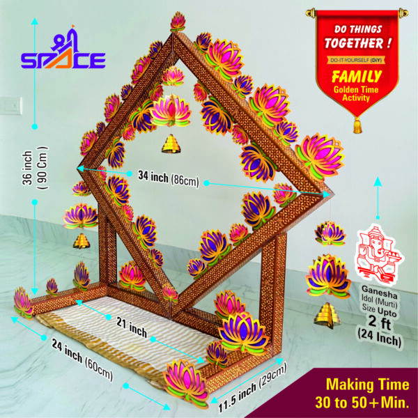 Shree Space Makhar: Eco-Friendly Lotus Sinhasan - 3D Paper Decoration